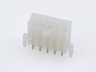 Mini-Fit Jr. Vertical Header, 4.20mm Pitch, Dual Row, 10 Circuits, with Snap-in Plastic Peg PCB Lock, Gold, Natural for sale
