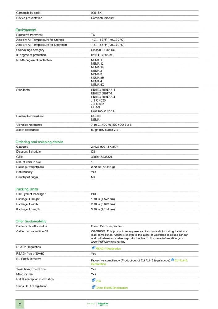 9001SKR9RH6 technical document page 2
