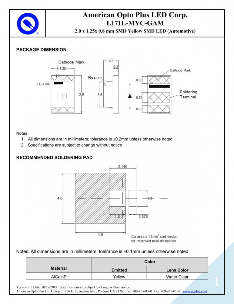 L171L-MYC-GAM datasheet page 1