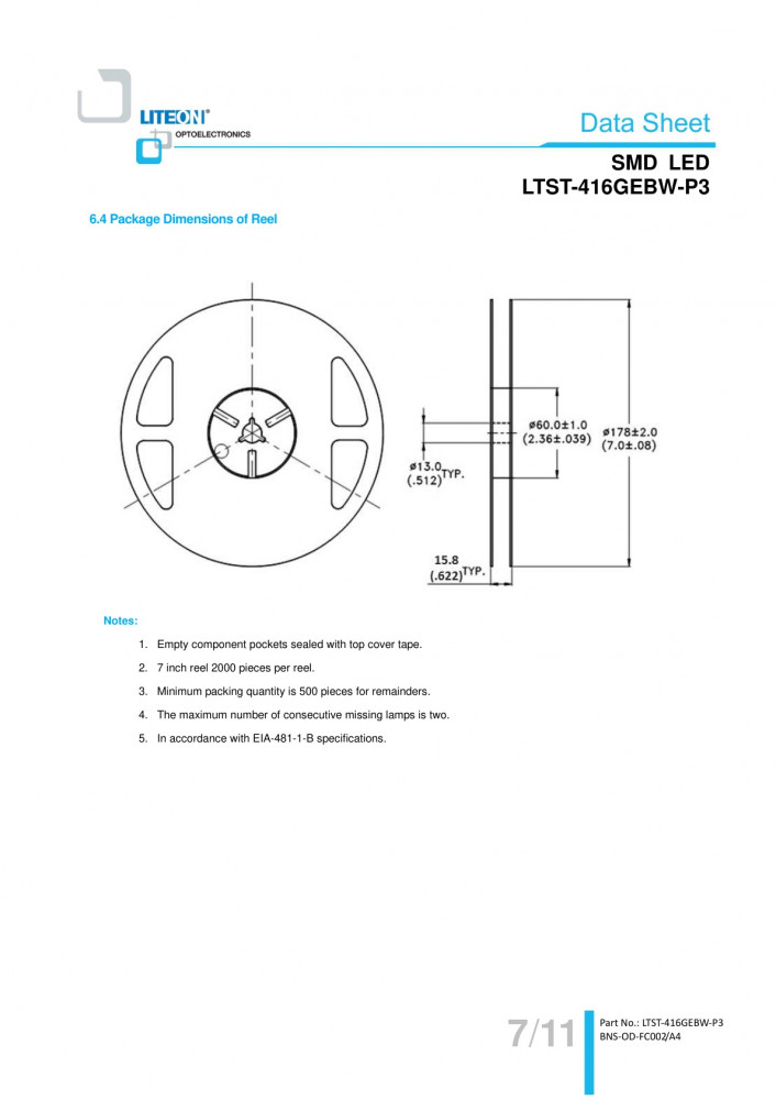 LTST-416GEBW-P3 datasheet page 8