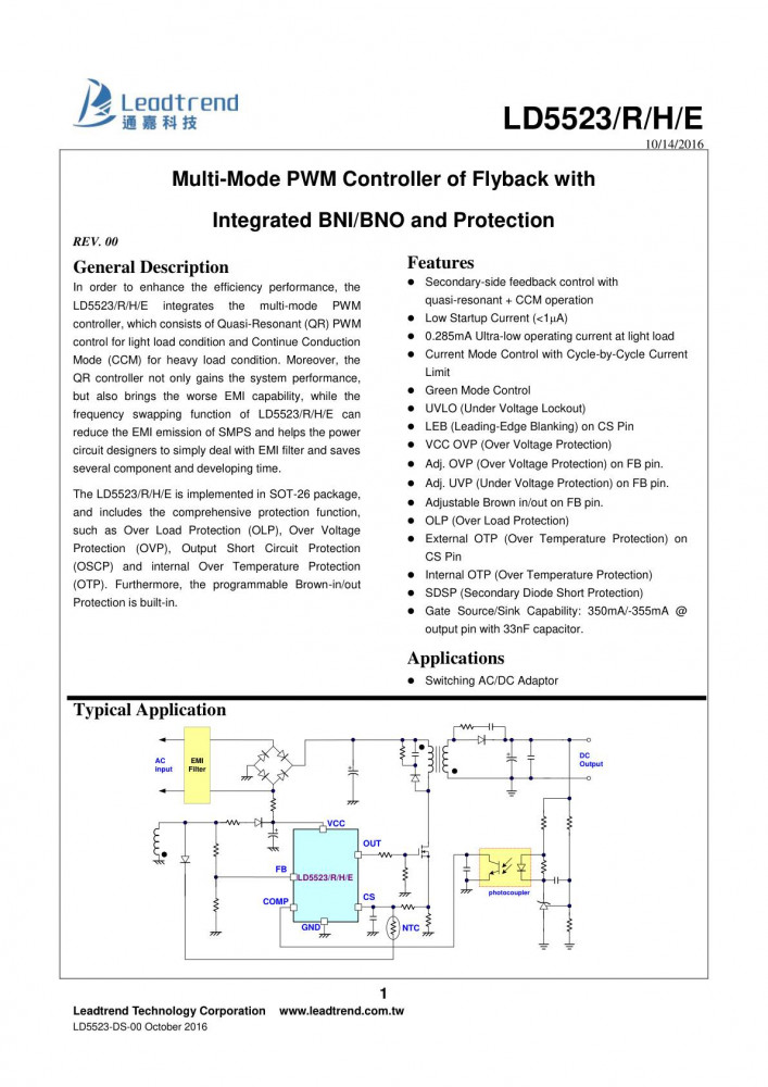 LD5523 datasheet page 1