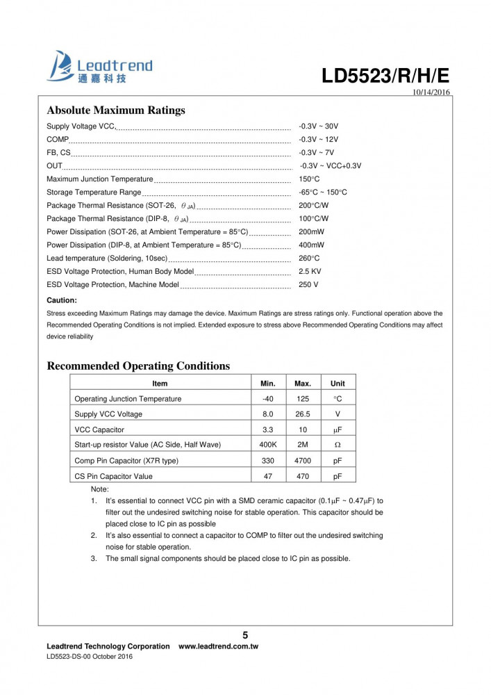 LD5523 datasheet page 5