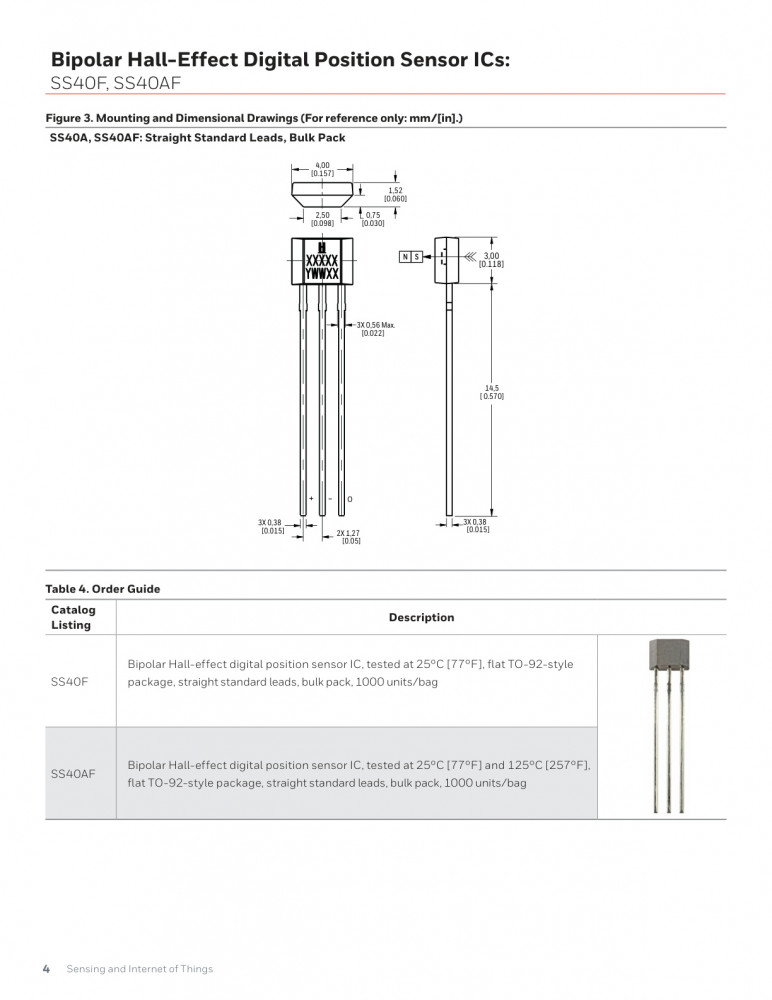 Honeywell SS40F datasheet page 4