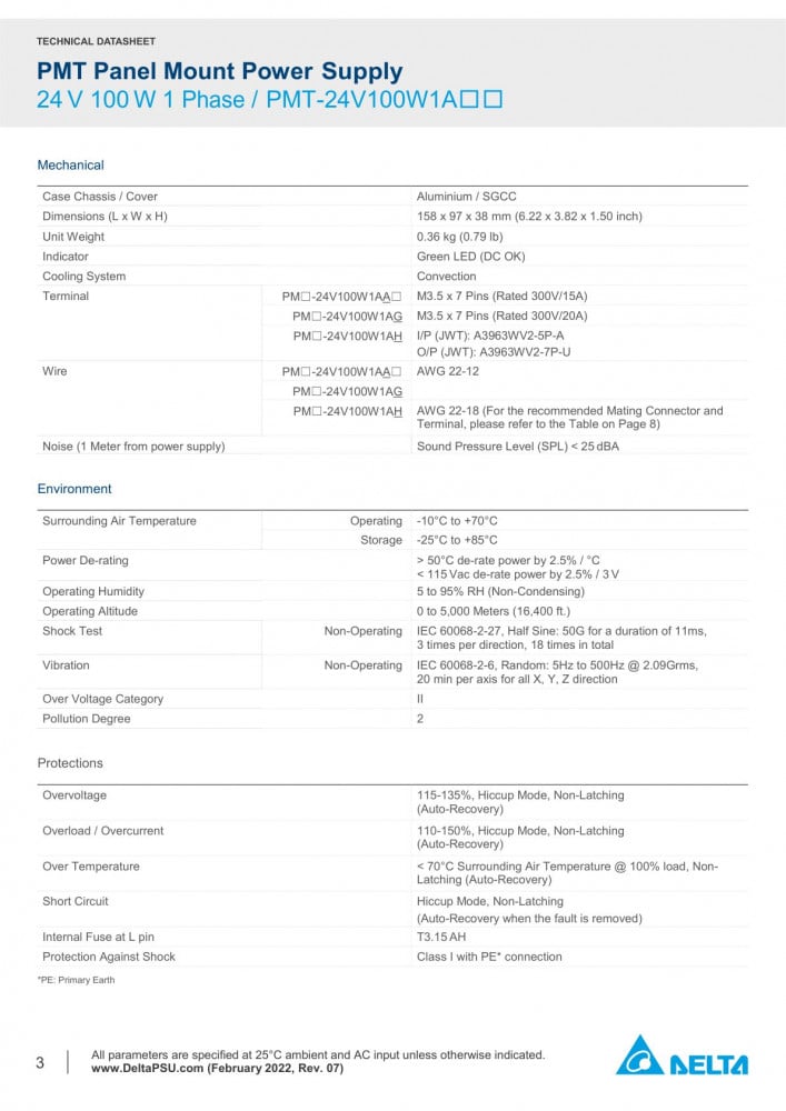 DELTA PMT-24V100W1AA datasheet page 3