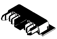 EXTreme Ten60Power Right-Angle Plug without Guides, 5 DC Power Circuits, Press Fit Tail