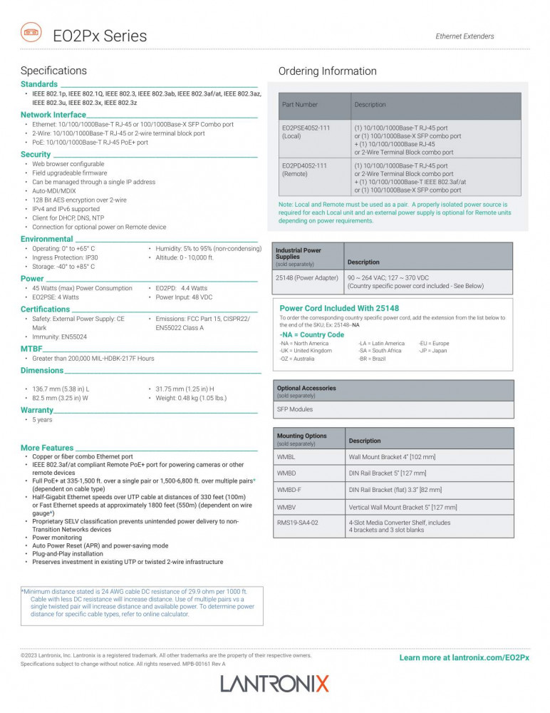 EO2Px Series document page 2