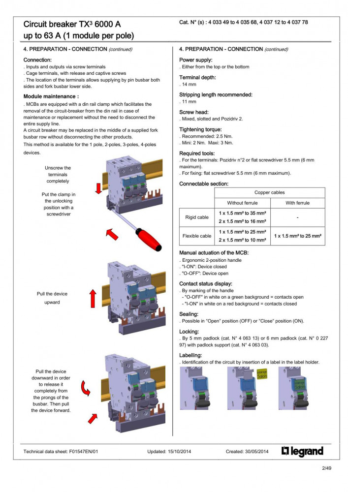 Legrand TX3 datasheet page 2