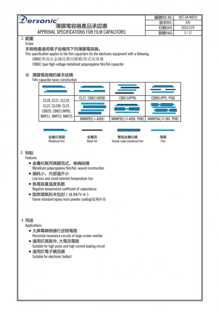 Dersonic approval specification page 4