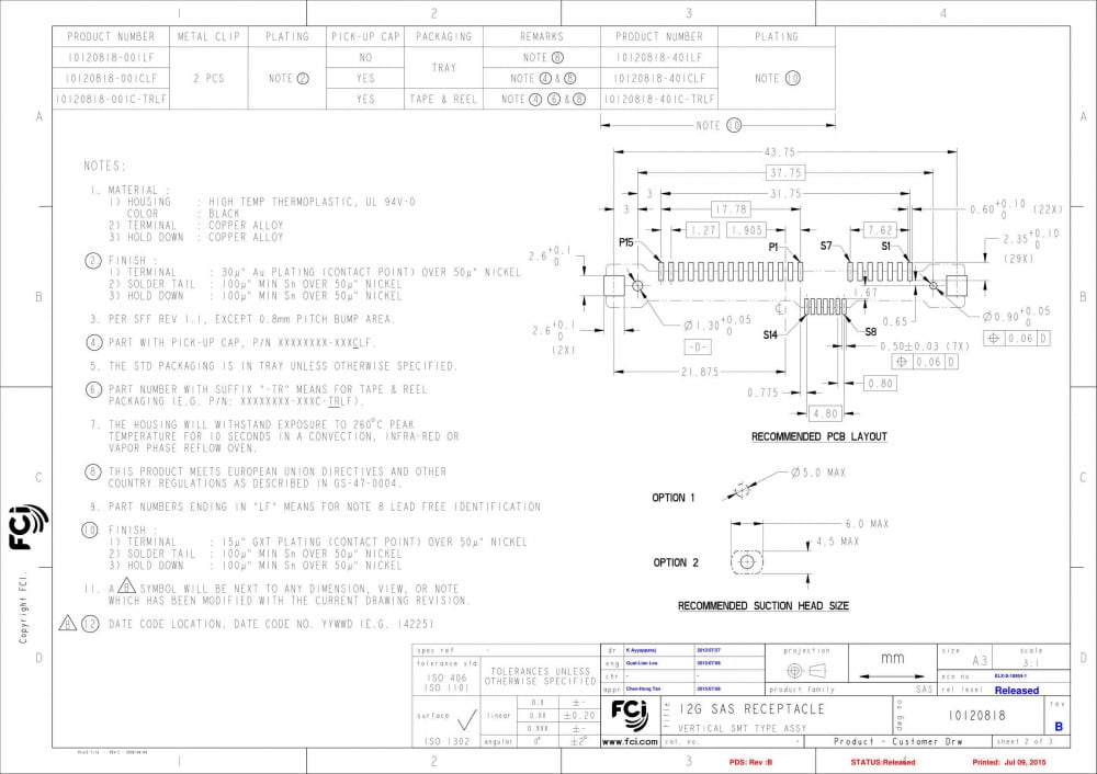 Amphenol 10120818-001LF drawing page 2