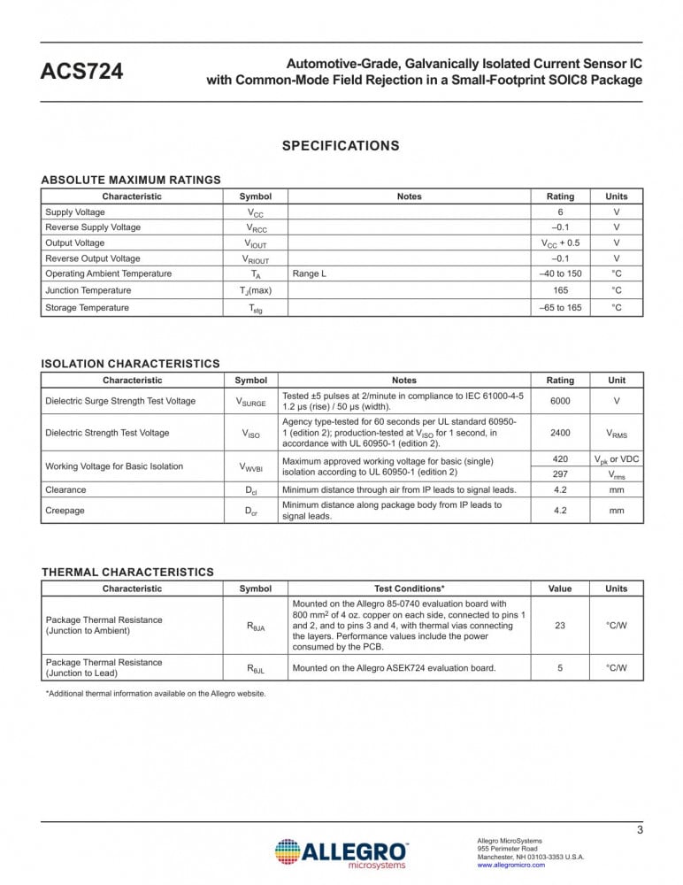 ACS724 datasheet page 3