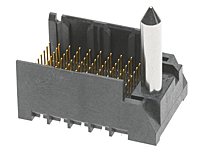 Impact 100 Ohm 4 Pair Right-Angle Daughtercard Receptacle, Right Guided,  10 Columns, 120 Circuits, Plated Through Hole Dimension 0.46mm, Polarizing Key Position C, Lead Free