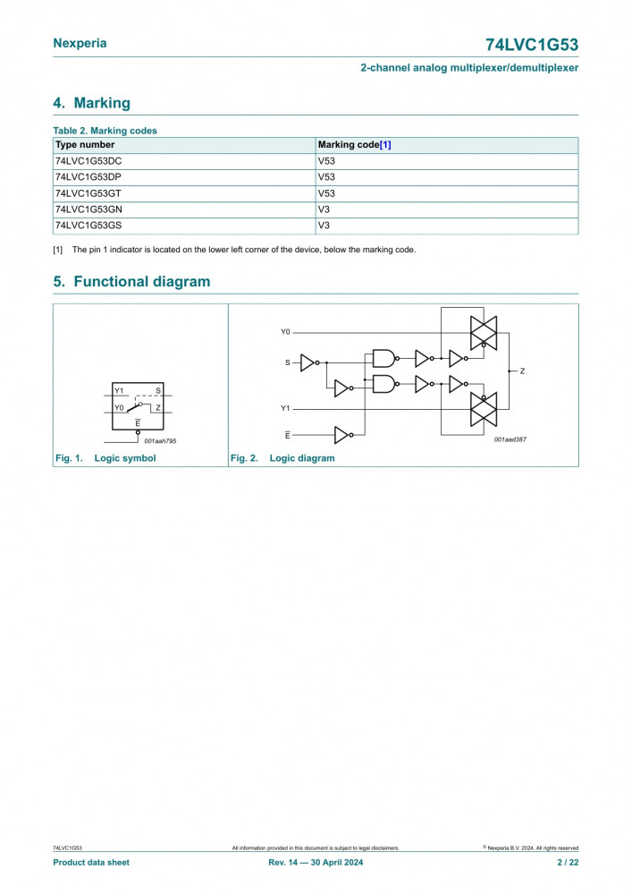 74LVC1G53DP,125 datasheet page 2