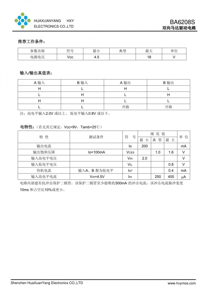 BA6208S-HXY datasheet page 3
