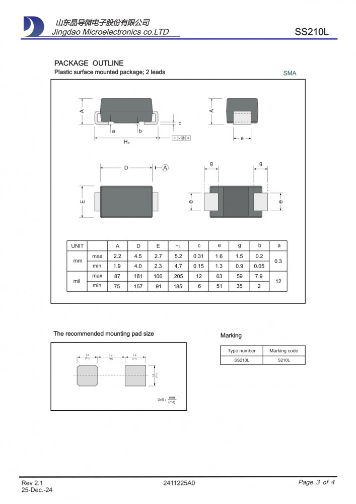 SS210L datasheet page 3