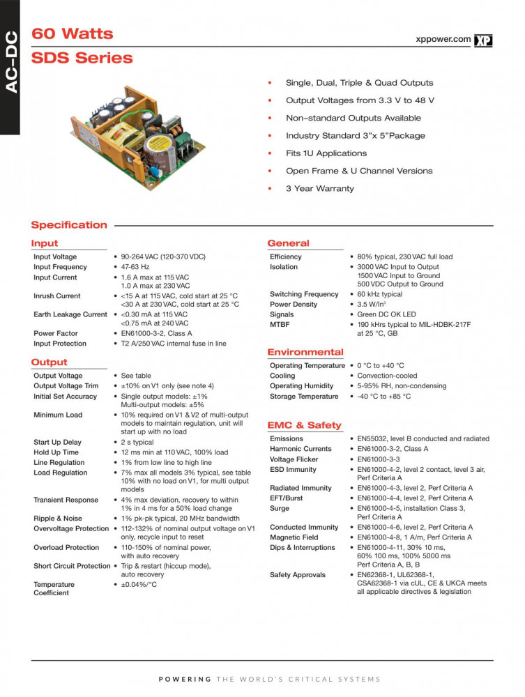 SDS60 series document page 1
