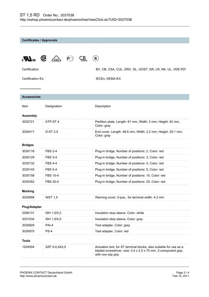 Phoenix Contact ST 1,5 RD catalog page 3