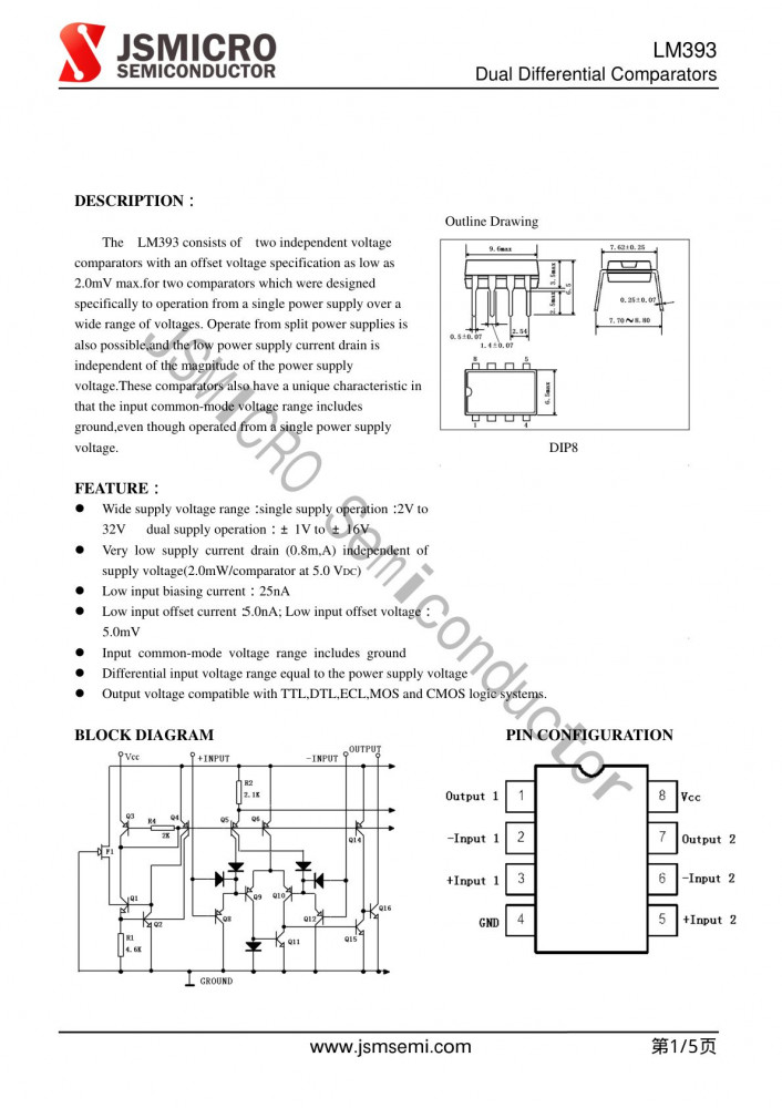 LM393DR-JSM datasheet page 1