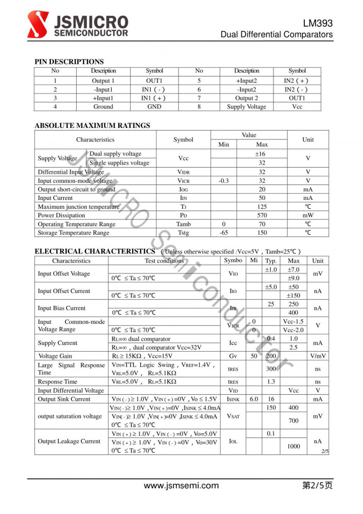 LM393DR-JSM datasheet page 2