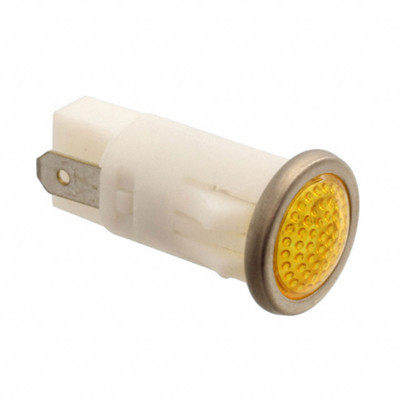 Neon Panel Mount Indicator Amber .500″ Semi Dome 125V Tab Terminals for sale