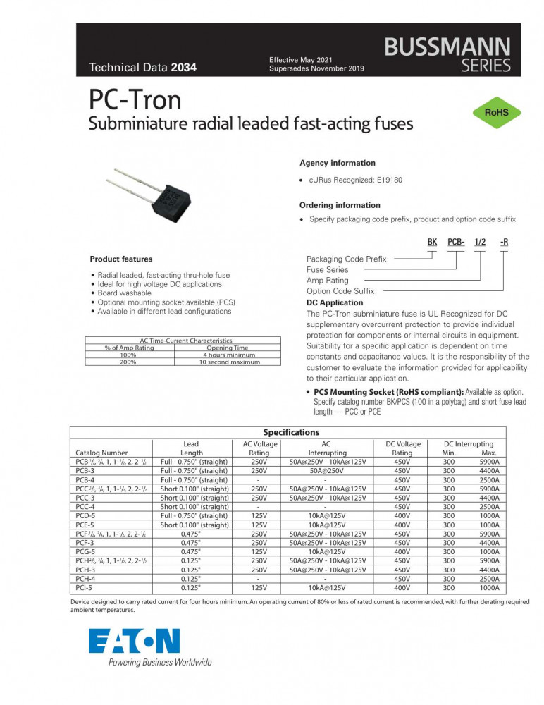EATON PC-Tron datasheet page 1
