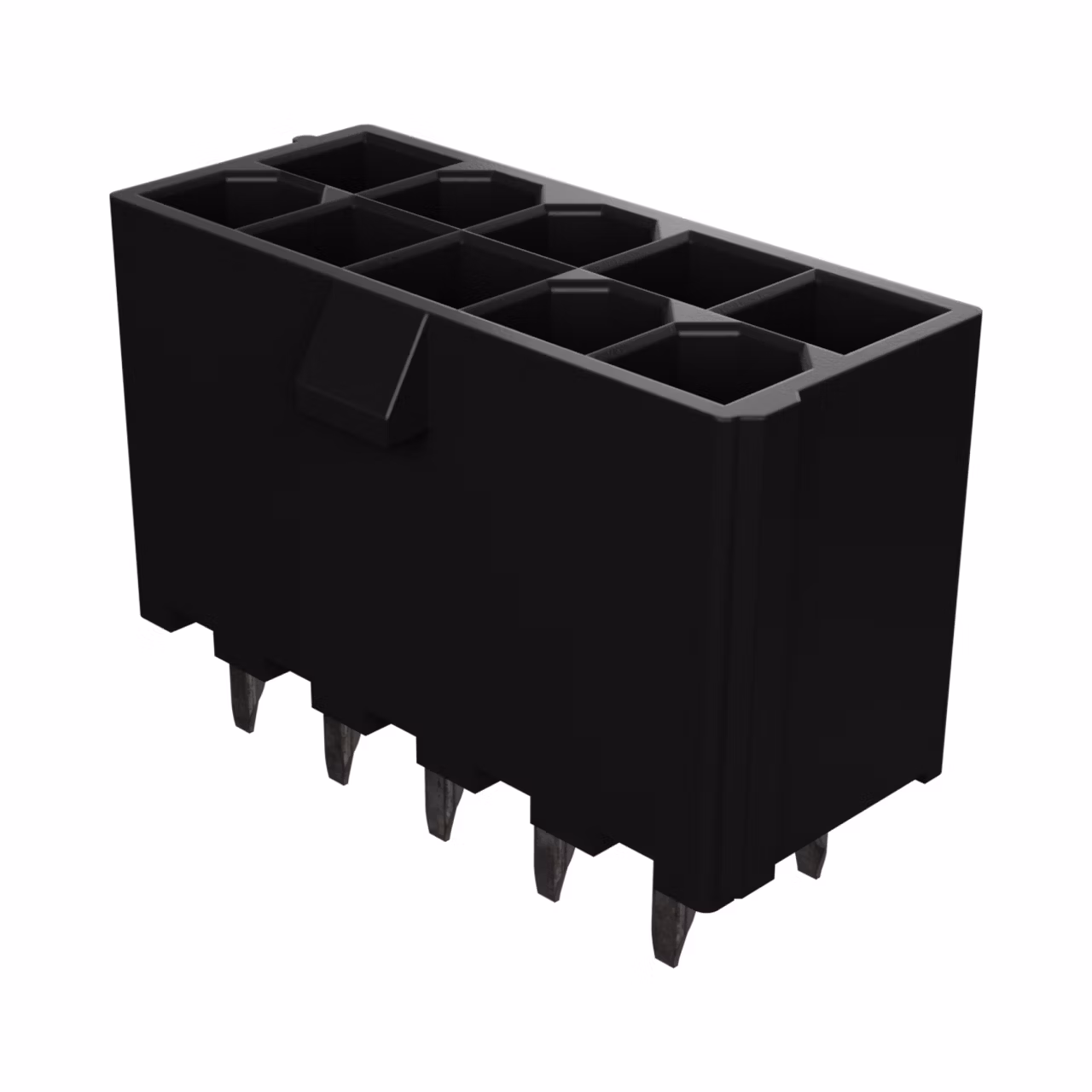 Mini-Fit Versa Color Header, Dual Row, Vertical, 10 Circuits, Nylon 6/6, UL 94V-0, Tin (Sn) Plating, Glow-Wire Capable, Black for sale