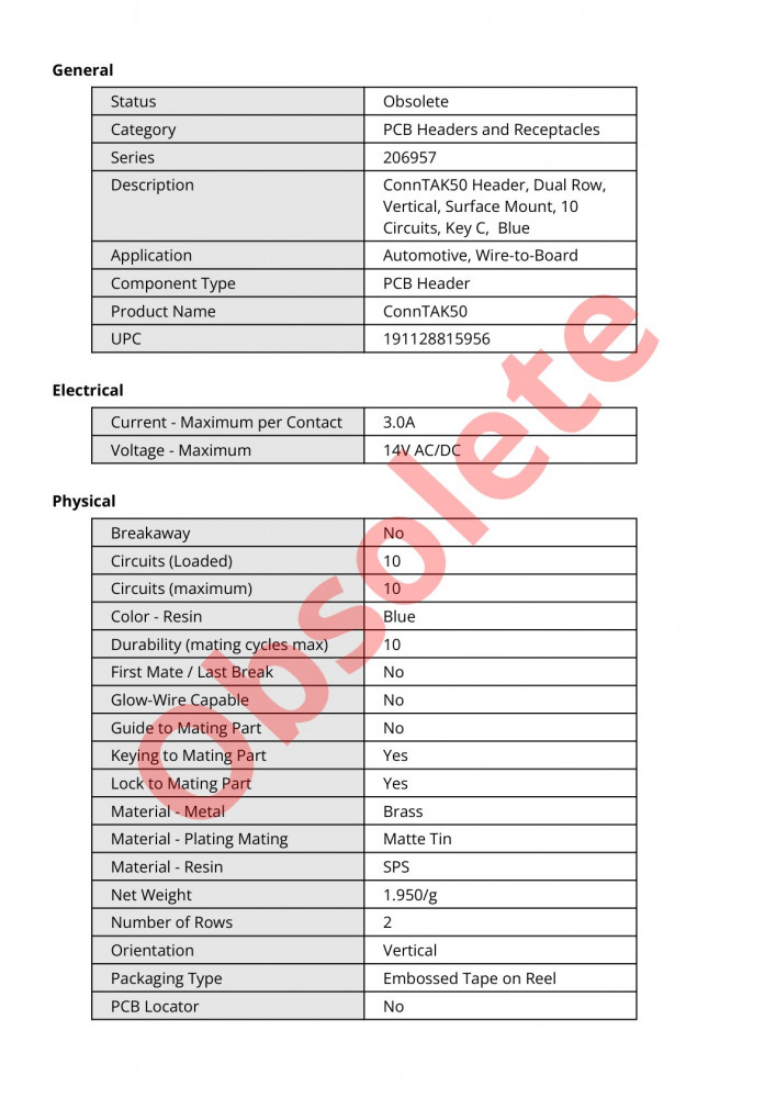 Technical document page 2 for Molex 2069572103