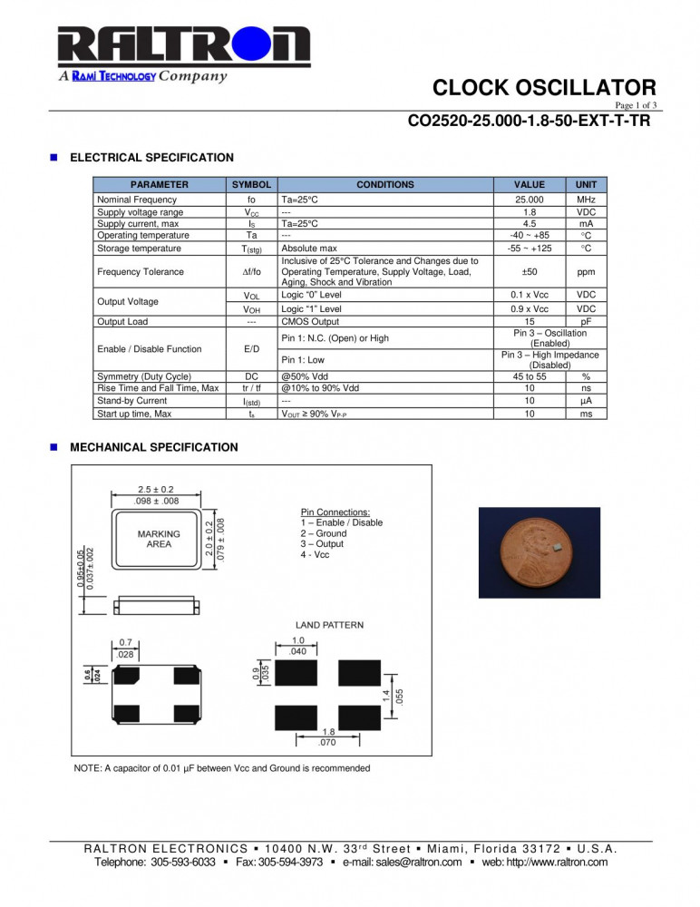 CO2520 product document page 1