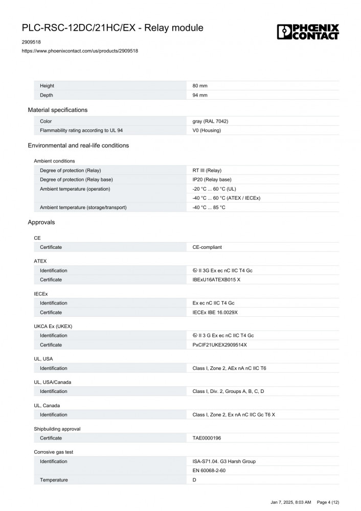 Phoenix Contact 2909518 technical document page 4