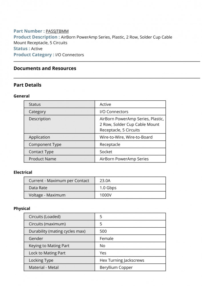 PA5SJTBMM technical document preview, page 1