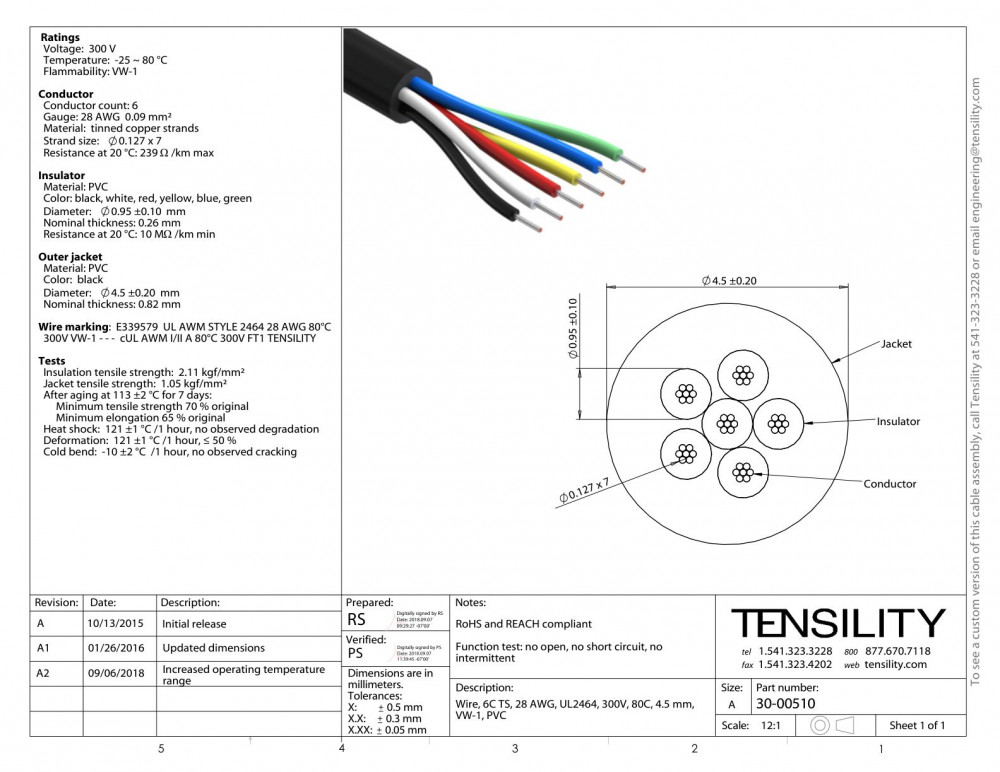 Tensility International 30-00510 product drawing