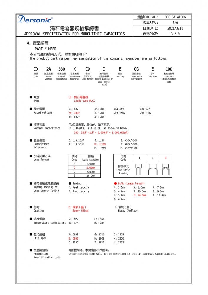Dersonic approval specification page 4