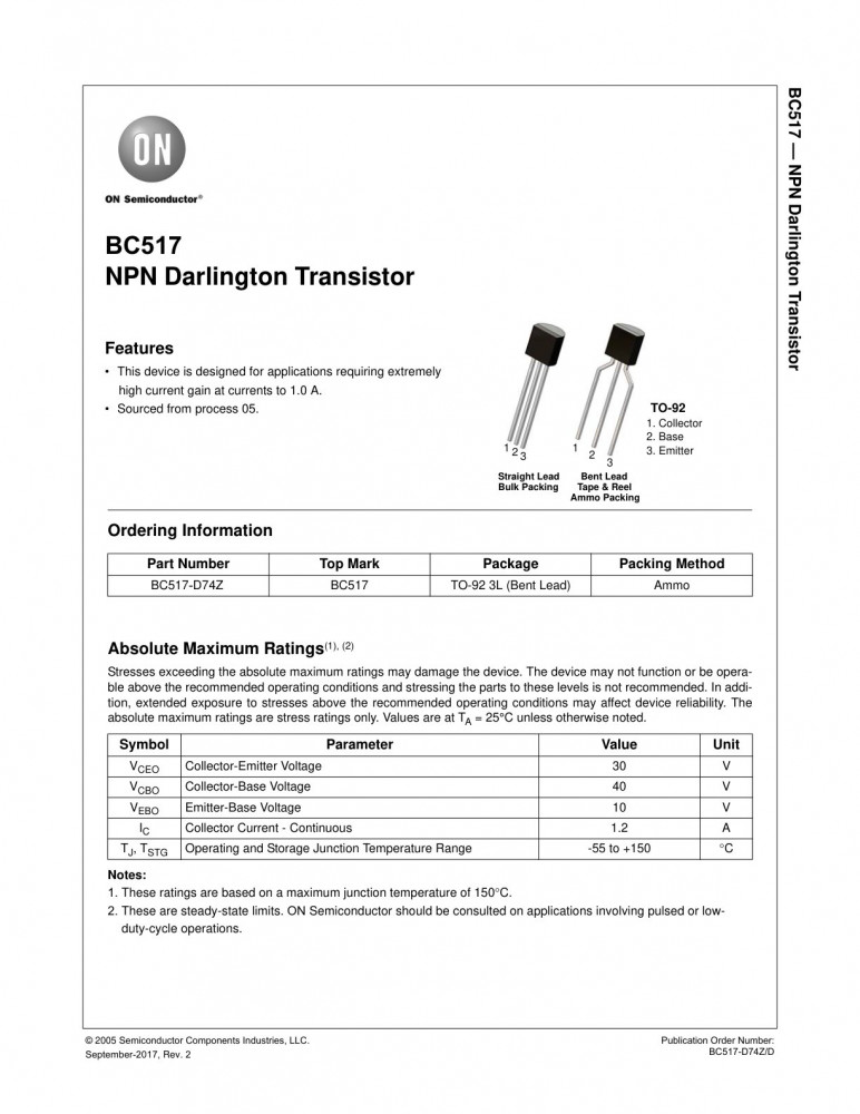 BC517 technical document page 1