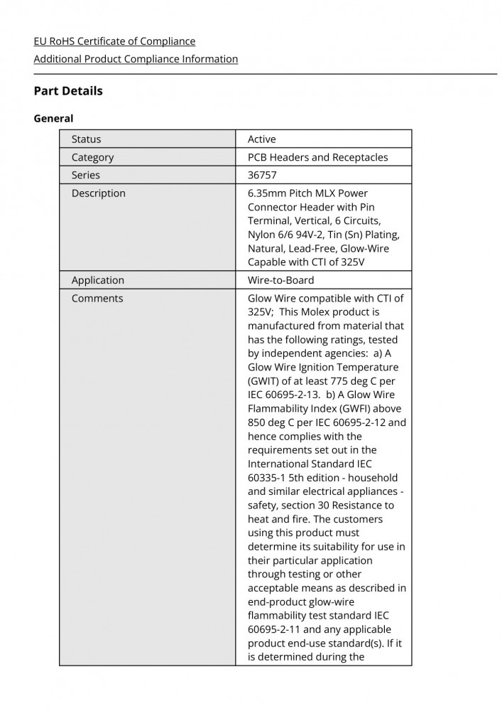 Technical document image 2 for MOLEX 367570104