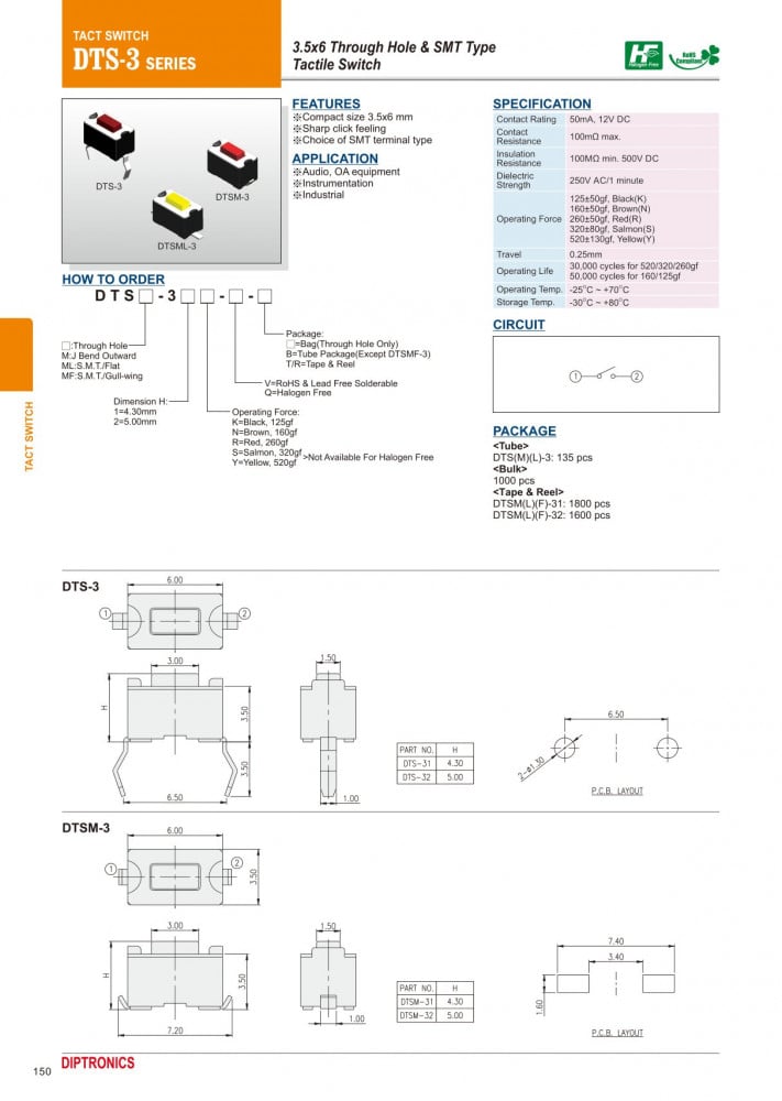 DTSM-31N-V-T/R technical document page 1
