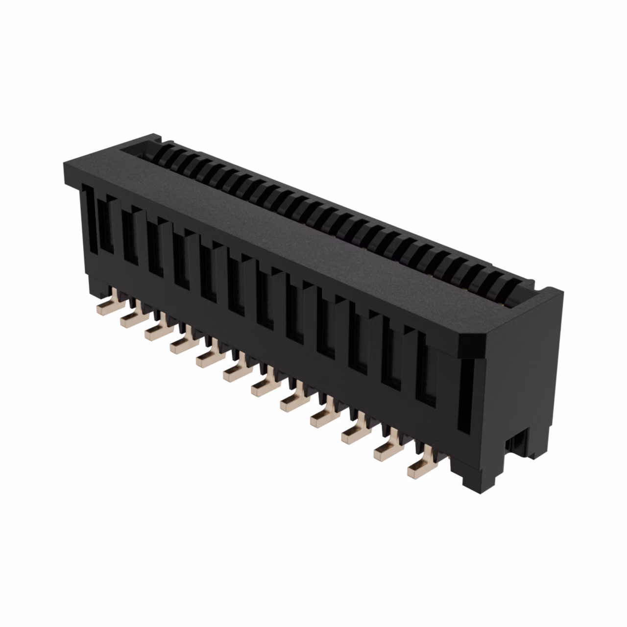 Easy-On FFC/FPC Connector, 0.50mm Pitch, Surface Mount, Vertical, Non-ZIF, Reverse Footprint, Tin Bismuth Plating, Long Terminal Type, Black, 24 Circuits for sale