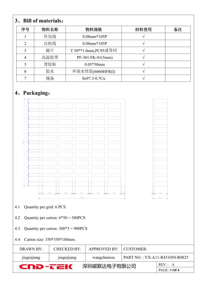 YX-A11 product specification sheet page 4