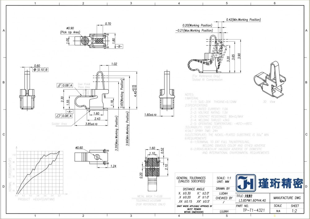 TP-T1-4321 manufacturing drawing page 1