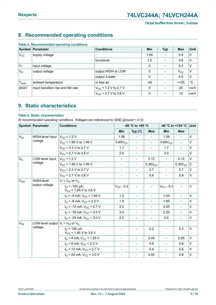 74LVC244APW,118 datasheet page 5
