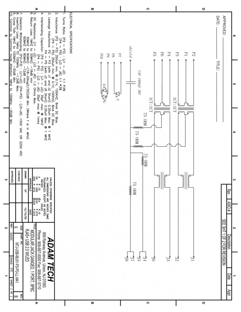 ADAM TECH MTJ-USB-88JX1-FS-PG-LL-M41 drawing page 2