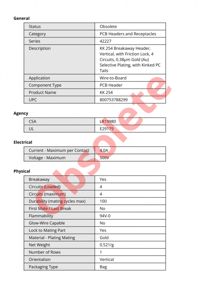 Technical document image 2 for MOLEX 22280044
