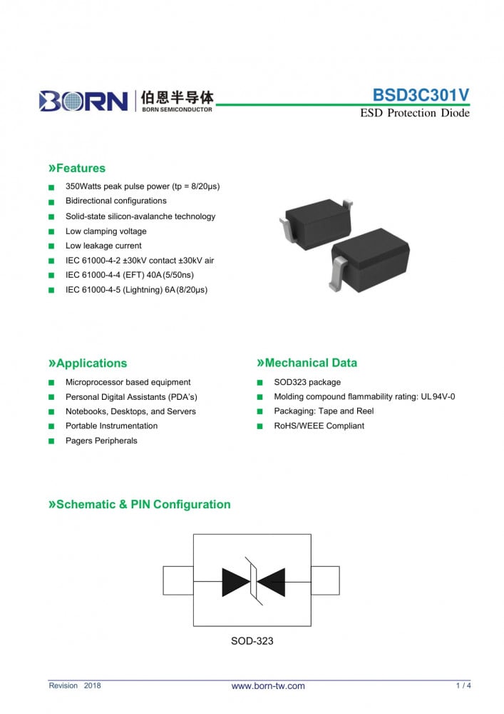 BSD3C301V datasheet page 1