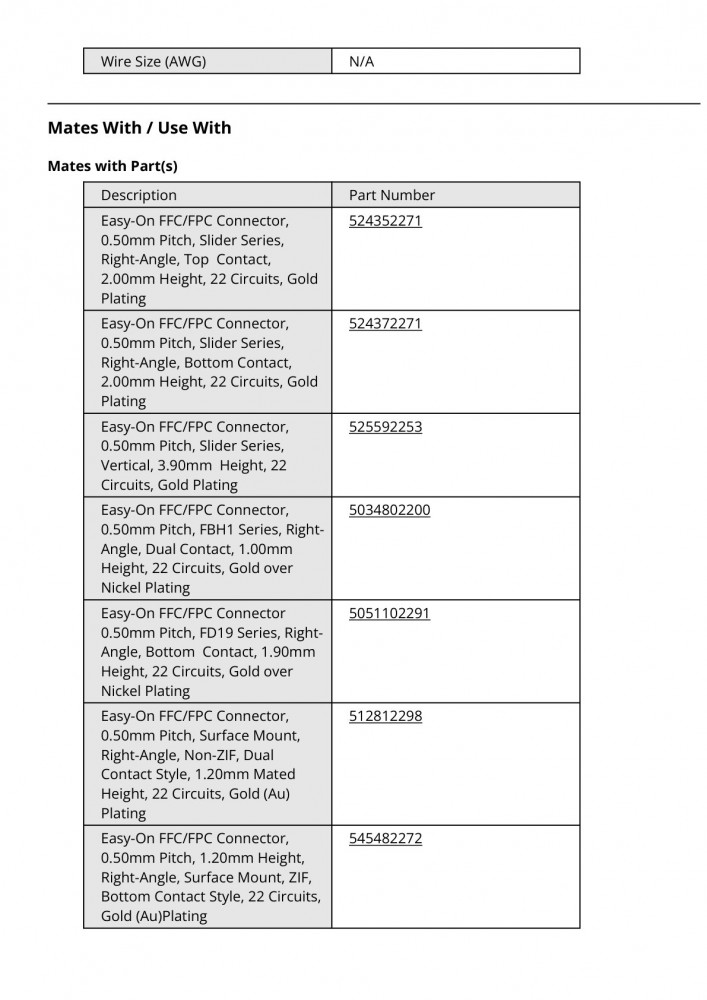 Technical document page 3 for MOLEX 151200231