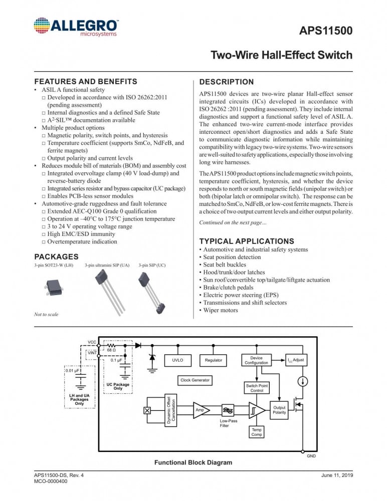 APS11500 datasheet page 1