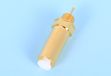 SMP-MAX Plug, Straight, Smooth Bore, Catchers Mitt, Panel Mount, Press-in, Gold (Au) Plating, Tray, 50 Ohms