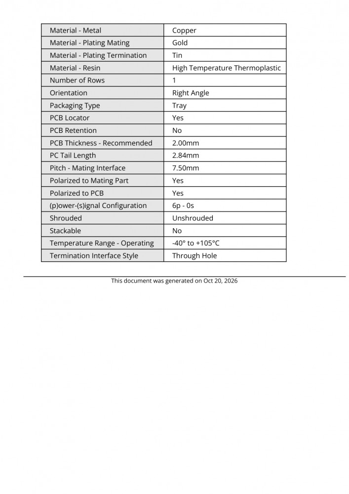 Product document page 3 for MOLEX 464371162
