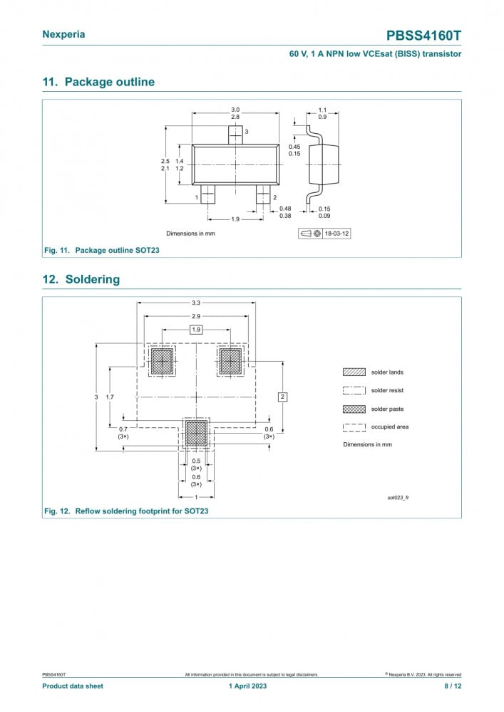 PBSS4160T datasheet page 8