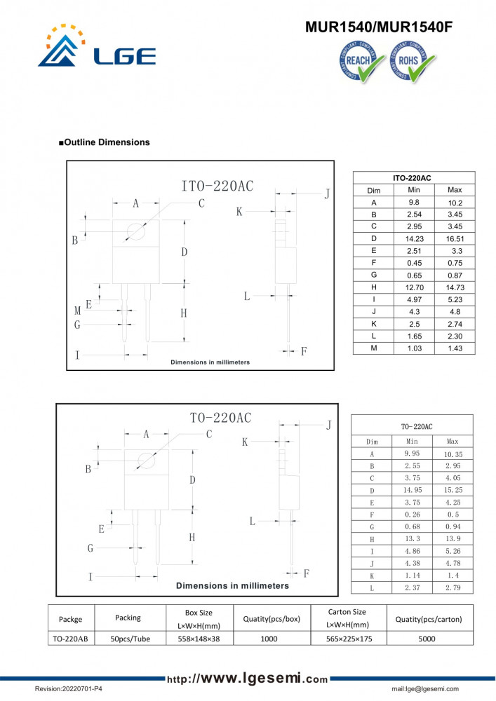 MUR1540 datasheet page 4