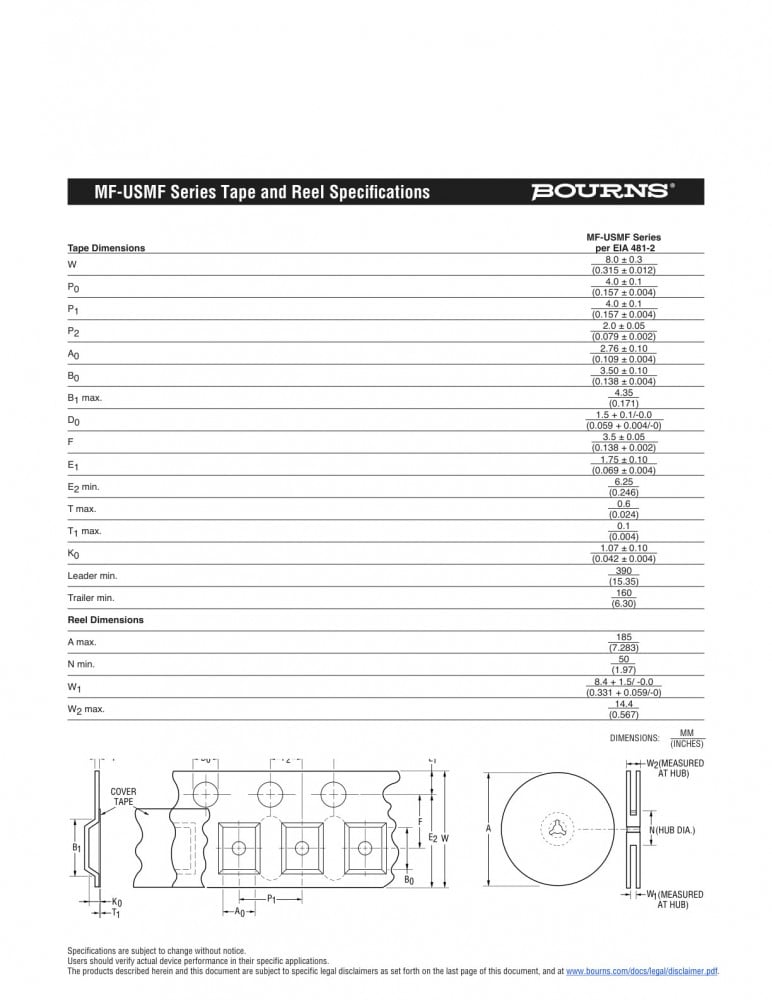 BOURNS MF-USMF Series datasheet page 4