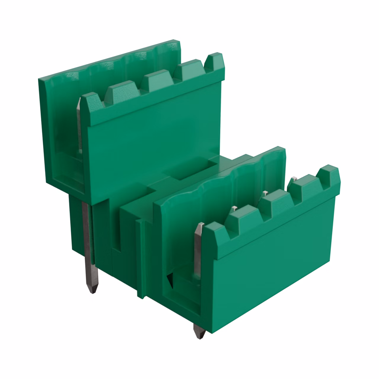 5.00mm Pitch Eurostyle Vertical Dual Level PCB Header, Open Ends, Green Housing, 8 Circuits for sale