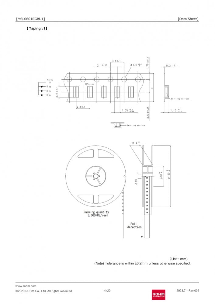 MSL0601RGBU1 technical document page 4